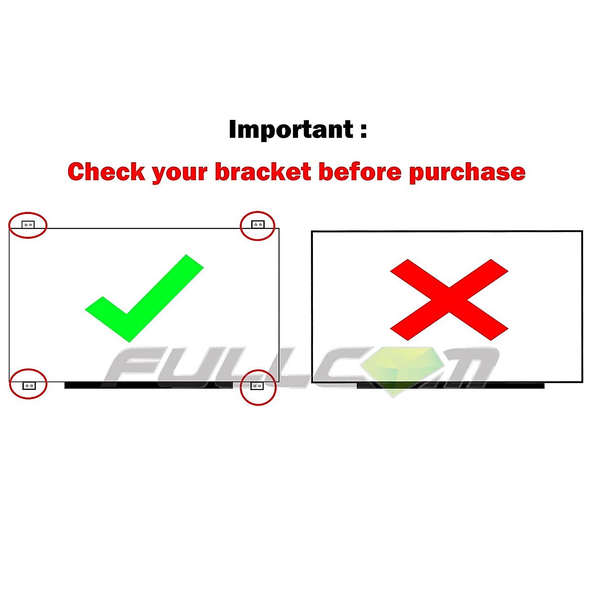 FULLCOM New LCD Replacement Screen 15.6 Inch N156BGE-E41 HD 1366x768 30 Pin Glossy for Laptop/Display/Screen/LCD Application