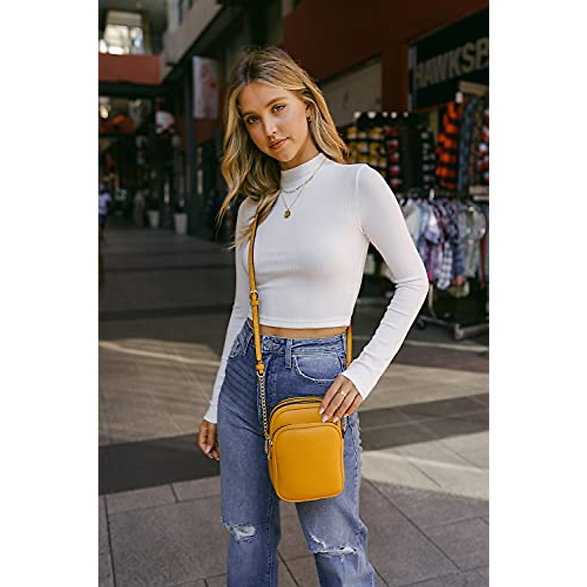 FashionPuzzle Multi Pocket Casual Crossbody Bag (Black) One Size