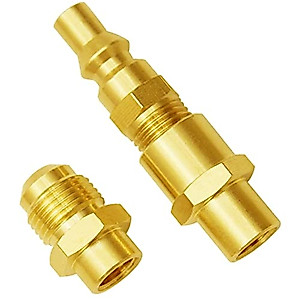 Joywayus Brass 1/8" NPT Female x 1/4" Propane Quick Connect Disconnect Conversion Plug Kit & 1/8" NPT Female x 3/8" Flare Male Adapter Fitting