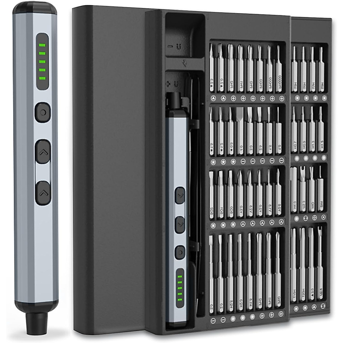 Electric Screwdriver, Power Screwdriver Set 68 in 1 Mini Cordless Screwdriver Rechargeable, 5 Torque Settings 3 LED Lights Precision Screwdriver for PC Accessories Phone Camera Laptop Gifts for Men