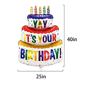 2pcs Happy Birthday Balloon Big 41" Foil Inflated Mylar Balloons for Birthday Party Supplies Baby Shower Decorations