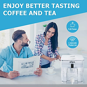 HUBER Extra Large 40 Cup Water Filter Pitcher Dispenser for Fridge and Countertop, 2.5 Gallons with Filter, Water Purifier, Filtered Water Dispenser