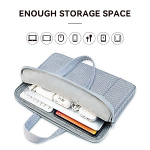 Ferkurn Laptop Bag Case Women Men Computer Sleeve with Shoulder Compatible with HP Envy Pavilion/Inspiron/Thinkpad/Vivobook/MSI/Surface,Waterproof Briefcase with Handle, Light Gray, 17 17.3 Inch