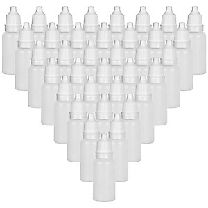 AKOLAFE 100PCS 15ML Plastic Dropper Bottles 0.5oz Eye Dropper Bottle with Screw Cap Empty Squeezable Liquid Dropper Bottle for Travel Small Eye & Ear Dropper Bottles to Store & Sort Essential Oil