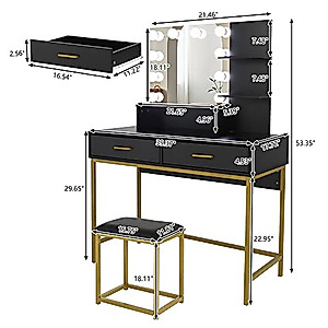 WYKDD Dresser with Square 2 Drawers 3 Storage Shelves Dresser Set with Upholstered Stools for Bathroom Bedroom (Color : D)