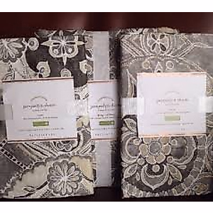 Pottery Barn Jacquelyn Duvet Cover King/California King & Two Euro Shams ~*Gray*~
