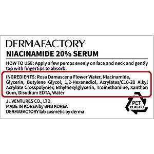 Niacinamide 20% Vitamin B3 Concentrated Face Vegan Serum 1 Oz - Damask Rose 64.5% No-Scent Even Skin Tone Defying-Aging Minimizing Pores Plump Fine Lines Sensitive Dull No Stickiness Chemicals Korean