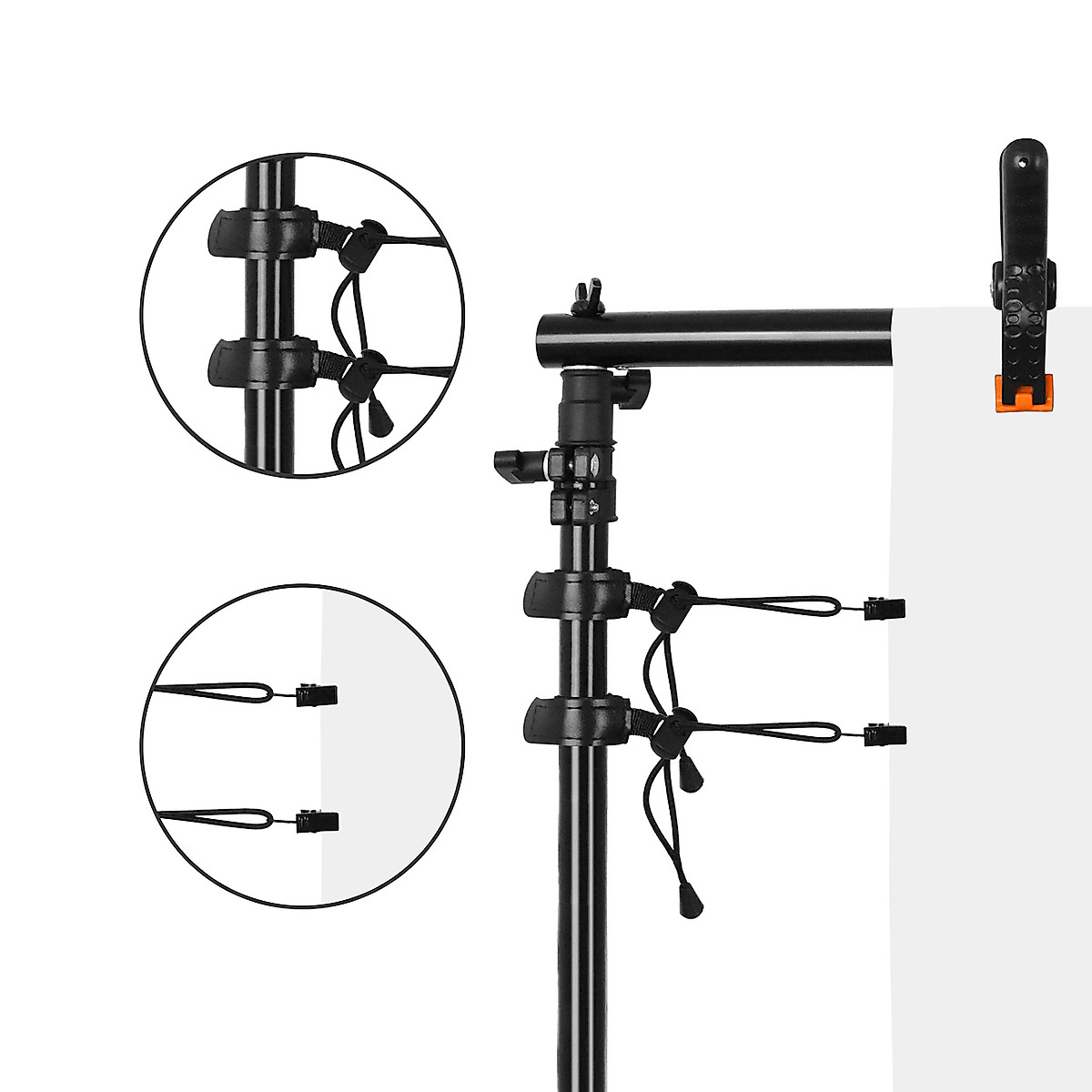 EMART 4.5 inch Heavy Duty Backdrop Clamp Kit-6 Spring Clamps, 8 Background Clip Holders for Muslin Stand, Canvas, Paper, Fabric, Chromakey Screen, Photo Studio, Photography Backdrops Support