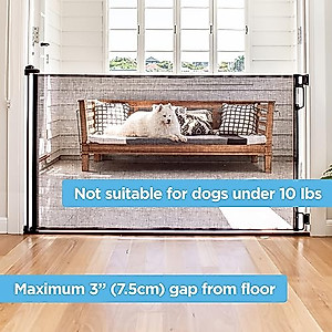 Retractable Baby Gate Perma Child Safety 41" Tall x 71” Wide, Mesh, For Stairs, Doorways, Dogs, Pets, Indoor, Outdoor, One-Handed Operation, Locking, Easy Install, Hardware Mount, Black