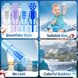 Winrayk 48Pcs Frozen Mini Bubble Wand Bubbles Party Favors for Kids Bubbles Bulk Birthday Gift Toy Prizes Valentine Christmas Wedding Snowflake Bubbles Frozen Party Favors Supplies Goodie Bag Stuffers