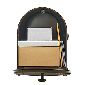 Architectural Mailboxes Edwards Galvanized Steel Post Mount Mailbox, Compatibility Code B, EM160VBAM, Bronze, Large Capacity