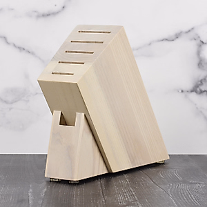 Enso Knife Set - Made in Japan - HD Series - VG10 Hammered Damascus Japanese Stainless Steel with Slim Gray Ash Knife Block - 7 Piece