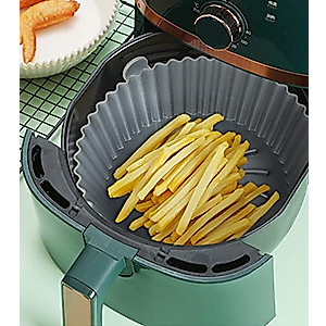 Air Fryer Liners Air Fryer Silicone Liners Air Fryer Accessories Silicone Air Fryer Basket Reusable, Black Grey