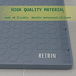 Under Sink Mat – 34 x 22-inch Kitchen Sink Mat – Silicone Sink Protector for Bathroom and Kitchen Floor – Kitchen Floor Mat with Drainage – Cabinet Mat Protector for Spills, Leaks