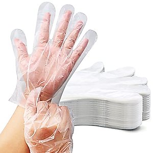 POPMISOLER 1500 Pcs Disposable Gloves, Clear, Unisex, Plastic, 10.4in x 10.2in