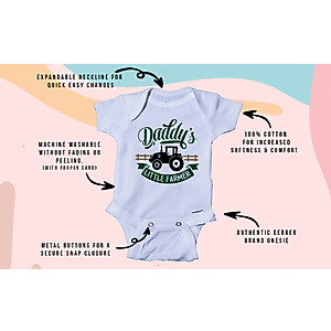 Ink Trendz® Daddy's Little Farmer Farming Tractor Infant Onesie® Bodysuit (3-6 Months) White