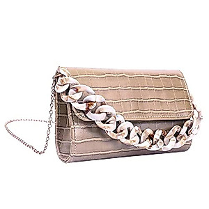 ALOLBAG Evening Clutch Purses for Women Clearance Evening Bags and Clutches Evening Purses and Handbags (Nude)