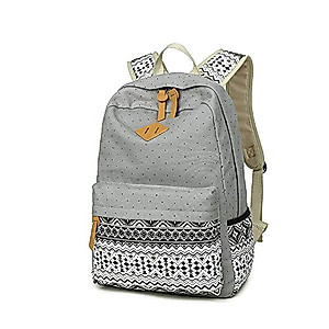 Sugaroom Backpack for Girls, School Backpack Canvas Dot Backpack Bookbags Teen Girls Backpacks Set