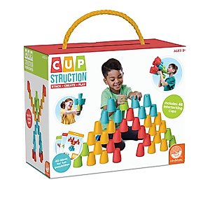 MindWare CupStruction – Interlocking Building & Stacking Toy for Kids Ages 3 & Up – Boosts Fine Motor Skills and Hand-Eye Coordination