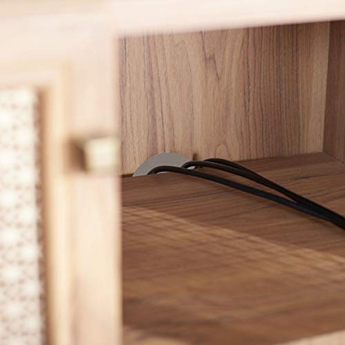 Safavieh Home Collection Piran Oak and Gold 4-Door 2-Shelf Media (65-inch Flat Screen) TV Stand