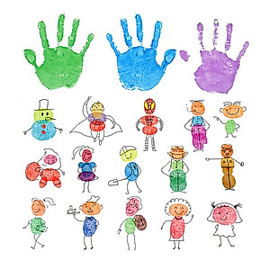 Myboree Washable Large Ink Pads for Kids Crafts Projects Rubber Stamps 12 Colors