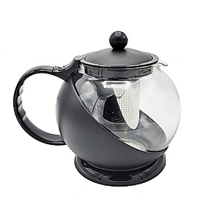 LARGE GLASS TEAPOT KETTLE WITH INFUSER AND FILTER FOR LOOSE TEA DISHWASHER SAFE 50OZ / 1500ML BREW TEA POT HALF MOON HEAT RESISTENT HERBAL TEA MAKER. BEST VALUE FOR MONEY!