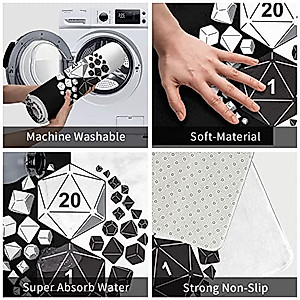 Xydzqdlmmd Dungeons and Dragons Yin Yang Floor Mat Rugs Non-Slip Home Decorate Cover Carpets Absorbent Dirt, White, 31.5x19.5in