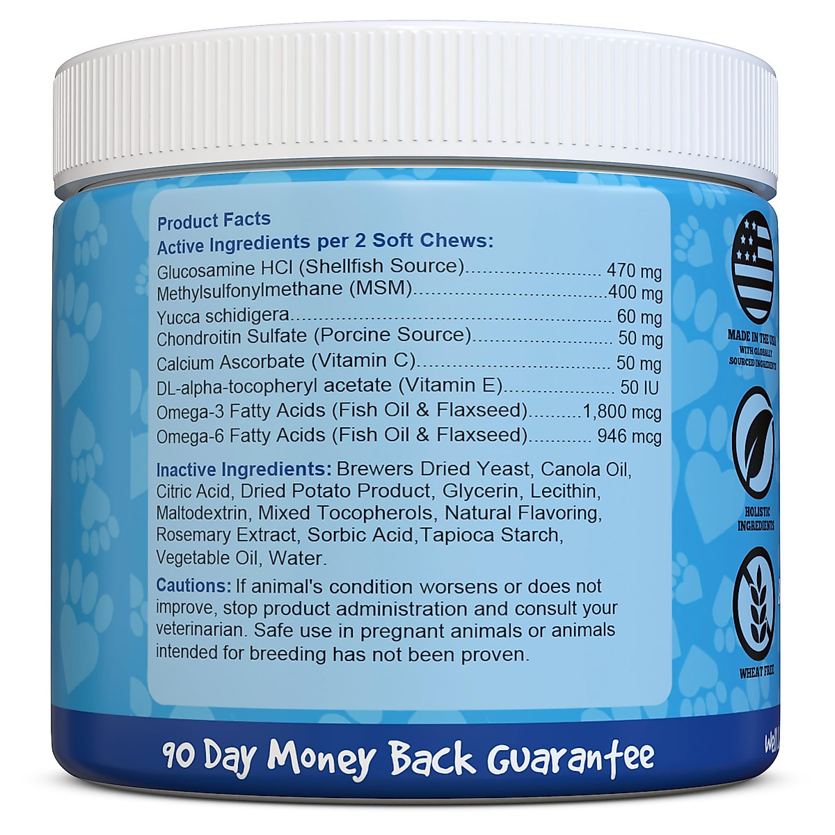 Well Loved Glucosamine for Dogs - Joint Supplement for Dogs, Made in USA, Vet Developed, Dog Joint Supplement, Glucosamine Chondroitin for Dogs, Advanced Hip and Joint Chews with MSM, Pain Relief, 120