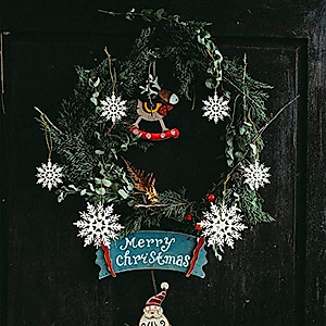 36pcs Christmas White Snowflake Ornaments Plastic Glitter Snow Flakes Ornaments for Winter Christmas Tree Decorations Size Varies Craft Snowflakes