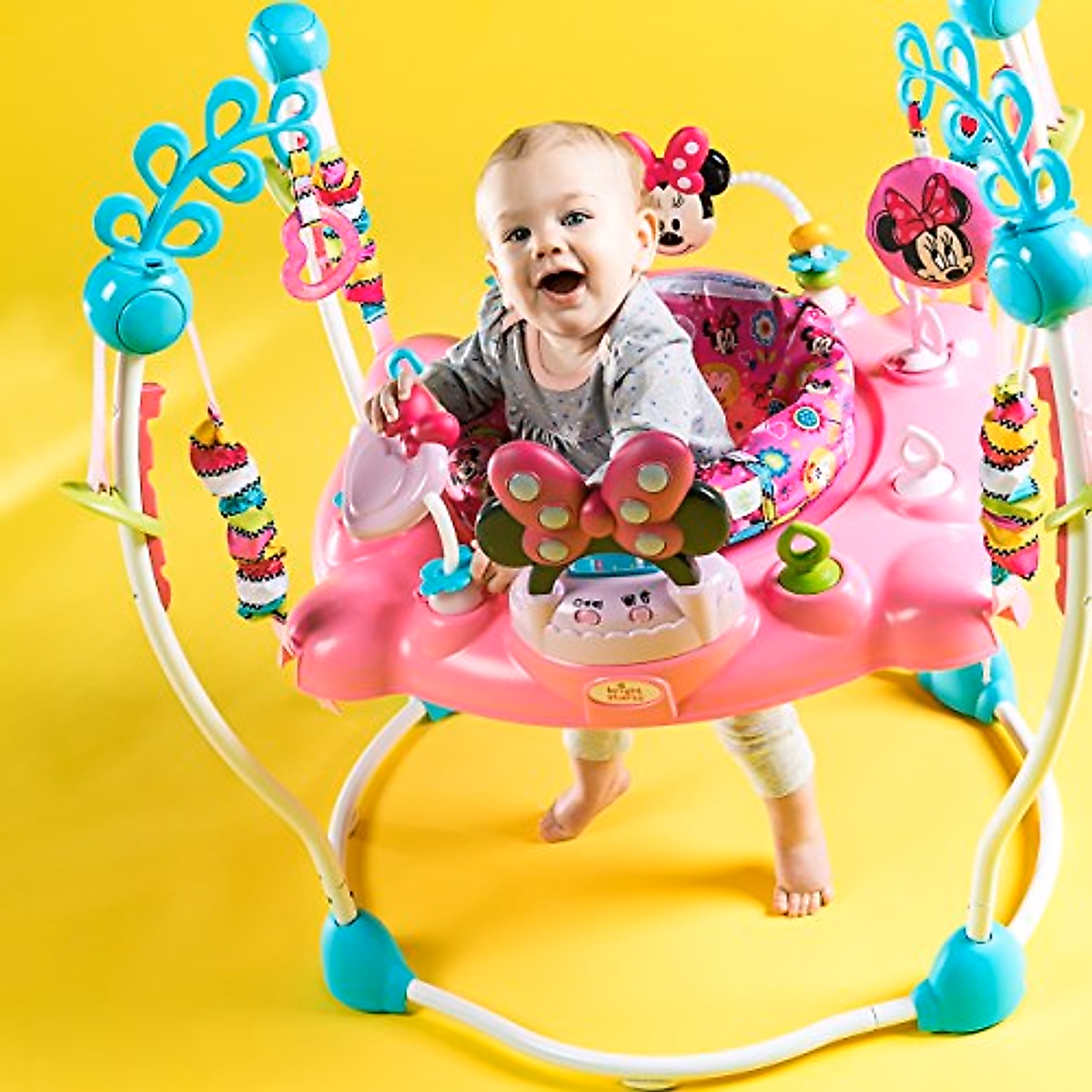 Bright Starts Disney Baby MINNIE MOUSE PeekABoo Activity Jumper with Lights and Melodies, Ages 6 months +