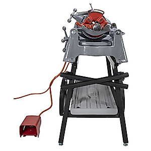 RIDGID® 535 V1 Pipe Threading Machine with Universal Cart 811A Die Heads Alloy Steel Dies and 70830 Dark Oil (Renewed)