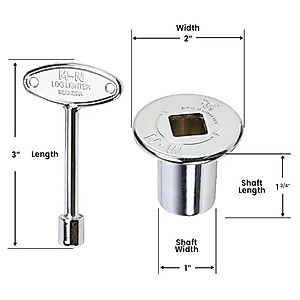 Hearth Products Controls HPC Fire 1/2-Inch Straight Gas Fire Pit Shut Off Valve Kit (MSCB), Polished Chrome Flange and Key
