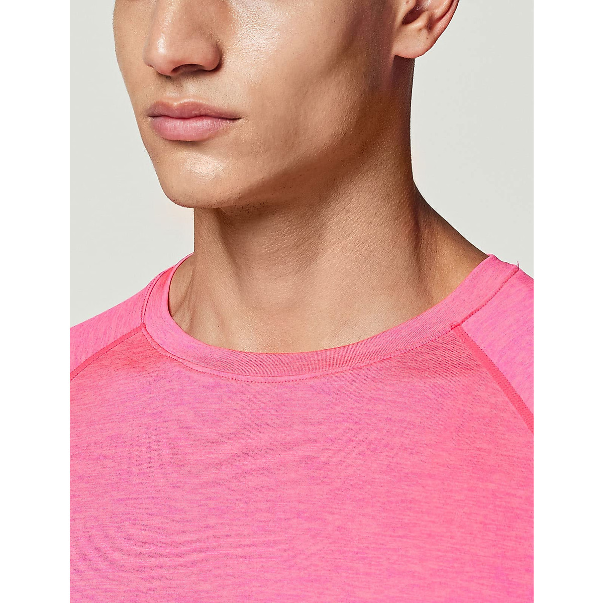 TSLA Men's Workout Running Shirts, Dry Fit Moisture Wicking T-Shirts, Sports Gym Athletic Short Sleeve Shirts, Hyper Dri Neon Pink, Small