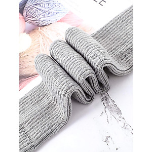 SATINIOR 2 Pairs Stirrup Leg Warmers Straight over the Knee Socks 21.65 Inch for Women (Black, Gray)