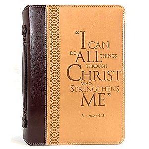 Burgundy/Tan Fashionable and Stylish Bible Cover, Large Two-Tone Bible Case Holy Book Protector