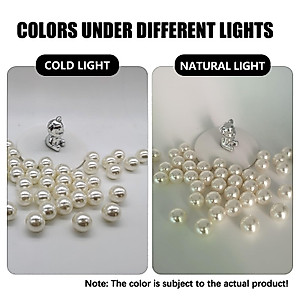 White Floating Pearls | 150PCS White Pearls Bead for Centerpieces Vases, White No Hole Beads | 8/14/20 mm Floating Beads | White Vase Fillers, Vase Filler Pearl Party Decor