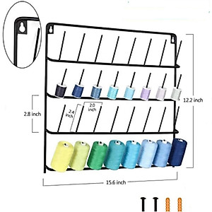Generic Large Spools Holder Wall Mount Thread Holder 32 Thread Cones Thread Holder for Knitting, 15.7inchx12.2inch, Gold