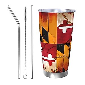WXZYFP Car cup (single silver rim), can use a straw or drink directly, easy to use.vintage wooden maryland flag