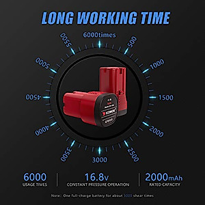 KOMOK Cordless Electric Pruning Shears with LED, 2 Rechargeable Battery Powered Tree Pruner Fruit Tree Branches Cutter, 25mm/1" Cutting Diameter, 6-8 Working Hours Good for Arthritis Hands