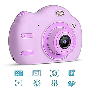 LKYBOA Photo Camera Cartoon Child Camera -Kids Camera, Kids Digital Camera Screen Selfie Video Camera with Cartoon Silicone Case (Color : Yellow)