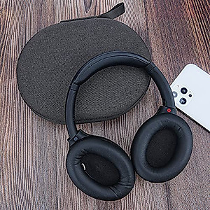 SOULWIT Replacement Earpads for Sony WH-1000XM4 (WH1000XM4) Headphones, Ear Pads Cushions with Noise Isolation Memory Foam, Added Thickness, Without Affecting Sensor-Black