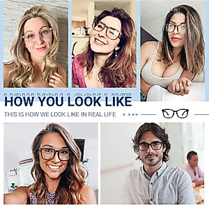 CCVOO 5 Pack Reading Glasses Blue Light Blocking, Filter UV Ray/Glare Computer Readers Fashion Nerd Eyeglasses Women/Men (*C1 Mix, 1.75)