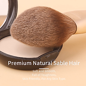 ENZO KEN Natural Hair Makeup Brush Set Professional, Sable Makeup Brushes Set with Case, Natural Hair Brushes Makeup Set, Glitter Make up Brushes Set Professional, Natural Makeup Brushes - ORRA, Black