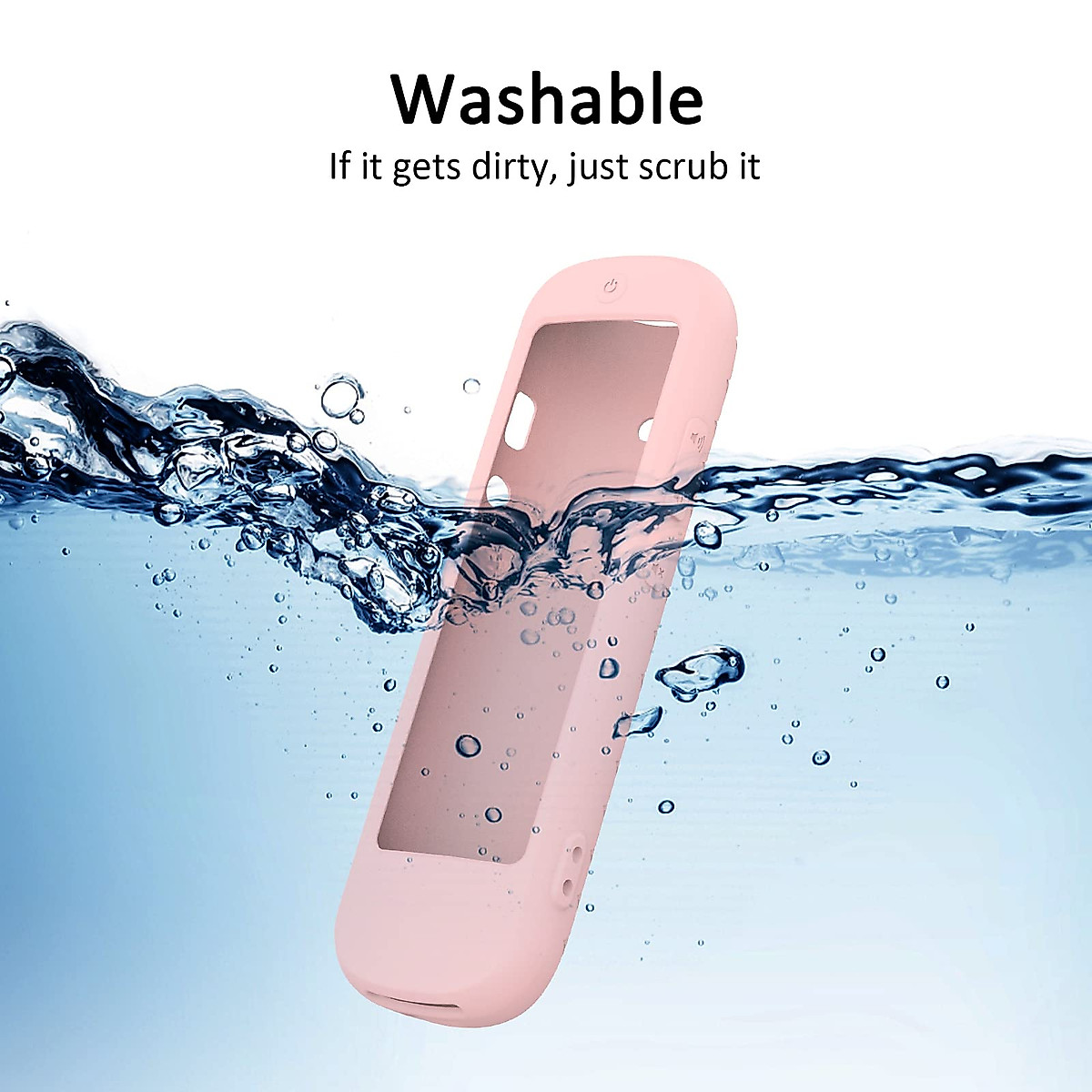 Silicone Cover for Roku Ultra 2022 Remote/Roku Voice Remote Pro 2021 Silicone Cover Case, Shockproof Durable Silicone Remote Case with Lanyard (Pink)