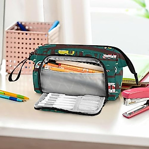 Glaphy Travel Trailers Camping Car Pencil Case Large Capacity Pencil Pouch Bag Pen Carrying Case Storage Stationery Bag