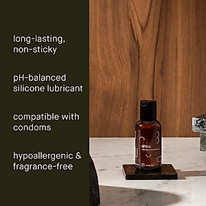 Maude Shine Silicone Personal Lubricant - Long-Lasting, Non-Sticky Silicone Lube - Hypoallergenic + Fragrance-Free Personal Lube for Women, Men and Couples - Safe for Use with All Condoms (2 fl oz)