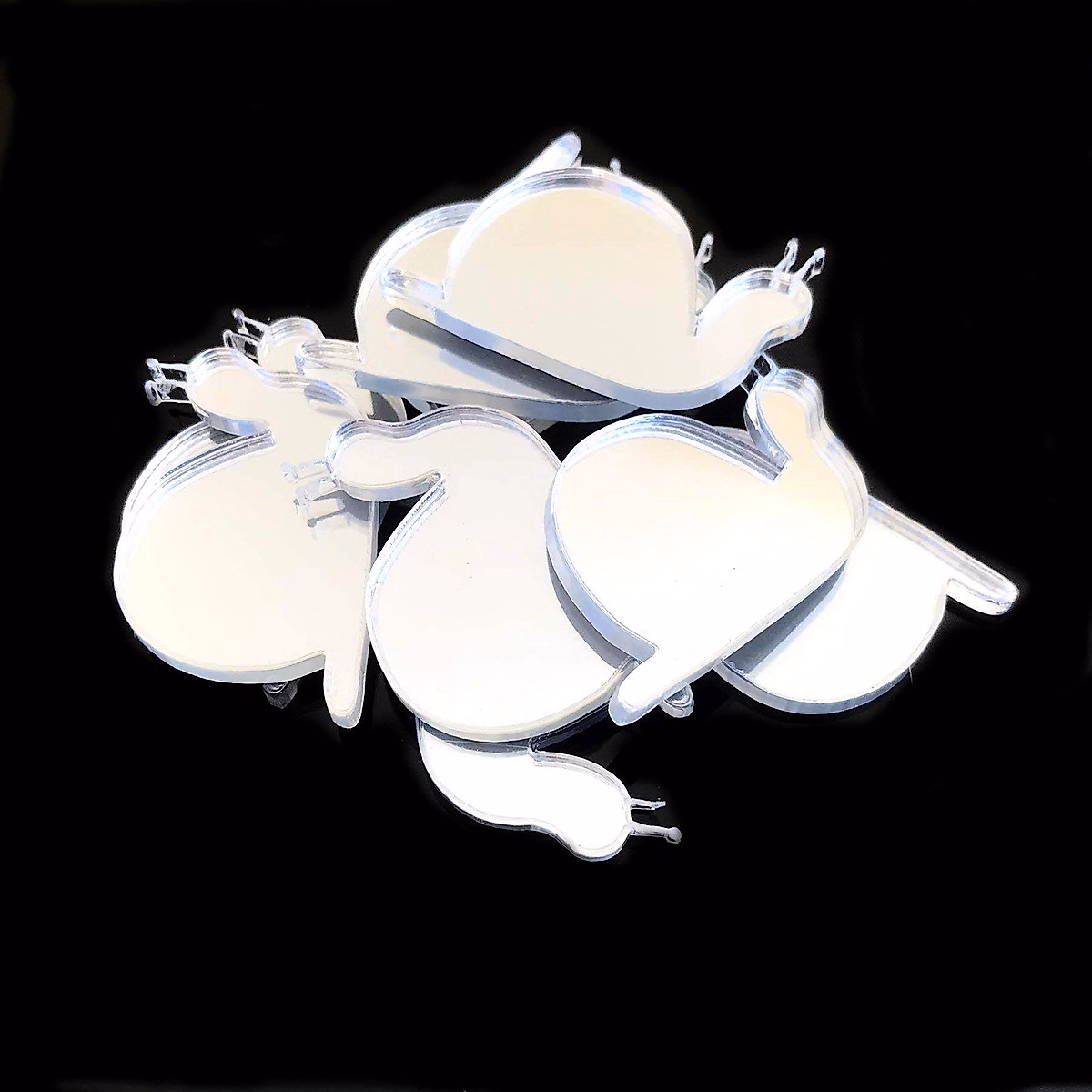 Super Cool Creations Snail Shaped Crafting Mirrors, Set of 10, Many Colours, Shatterproof Acrylic, Mocha Brown, Pack of 10 x 8cm