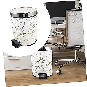 KITANDOVE Household Garbage Container Metal Waste Paper Basket Plastic Kitchen Waste Container Metal Trash Can