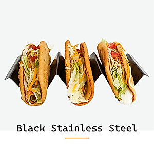 Taco Holders Stylish & Sturdy Taco Tray Plates for Home, Party & Kids Use Dishwasher, Oven & Grill-Safe Stainless Steel, Taco Rack for Easy and Clean Taco Preparation (Set of 2) by Serro