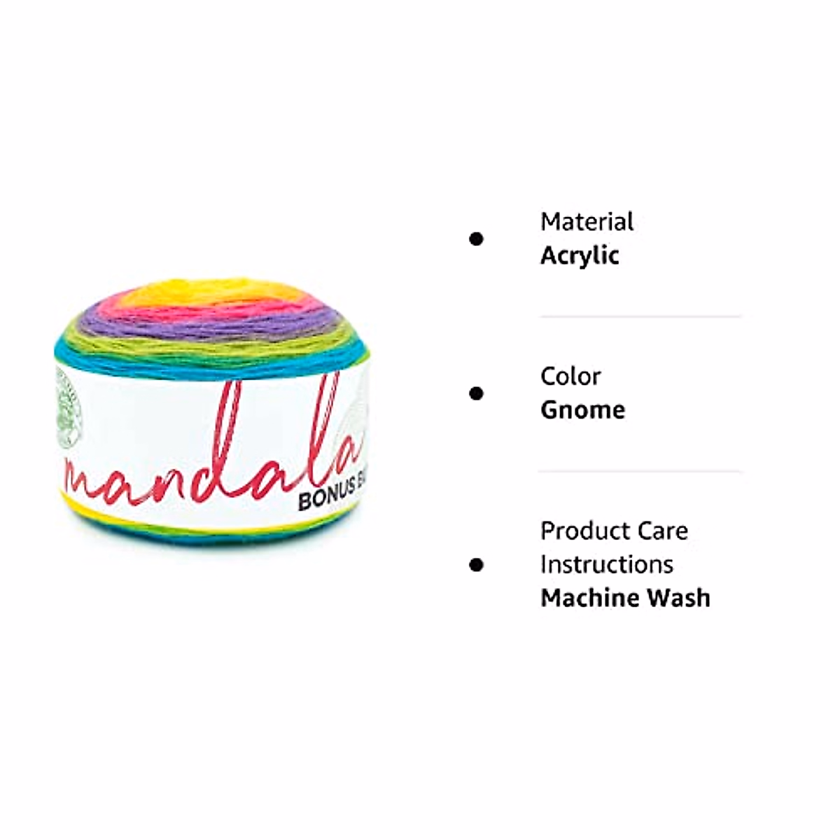 Lion Brand Yarn Mandala Bonus Bundle Yarn, Yarn for Knitting, Crocheting, and Crafting, 1 Cake, Gnome